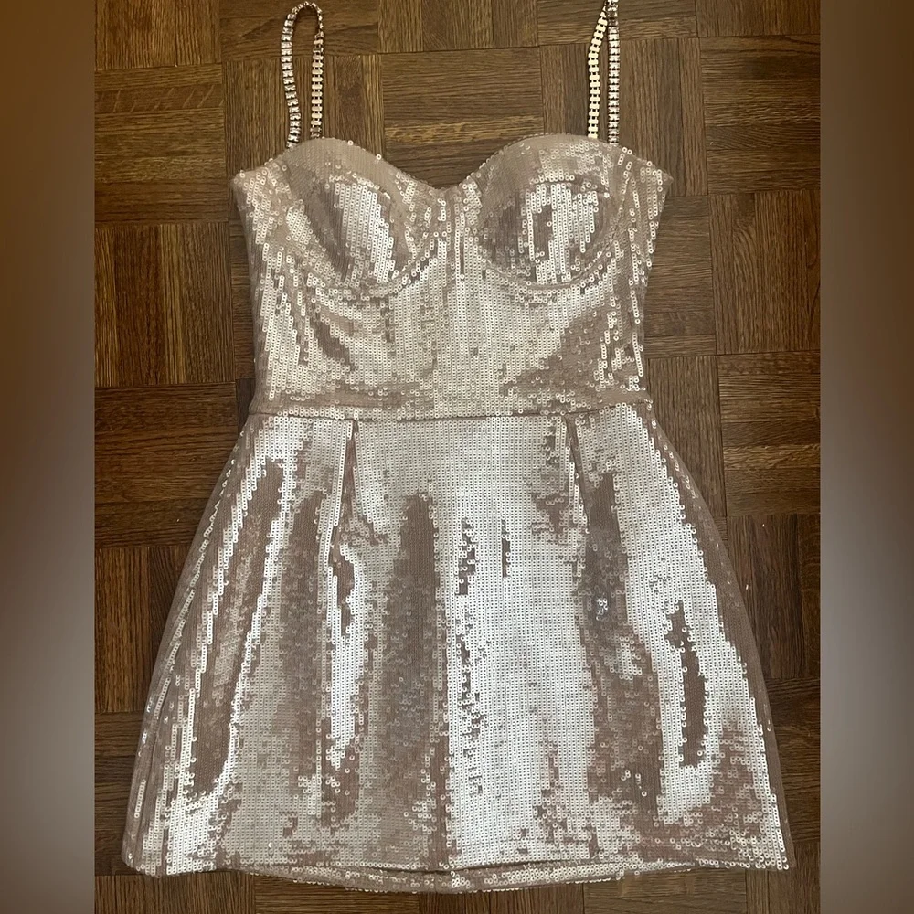 NADINE MERABI | Dresses | Nadine Merabi Leyton Champagne Dress | Poshmark